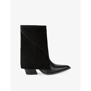 Steve Madden Mccoy Leather And Suede Knee-high Boots - Black