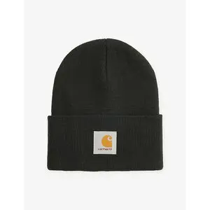 Carhartt Work In Progress Watch Brand-patch Acrylic Beanie Hat - Raven