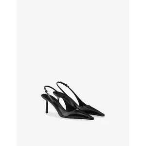 Prada Brushed Leather Slingback Heeled Courts