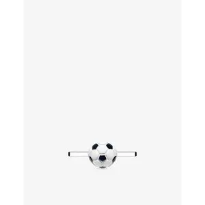 POUBEL Football Whoop Sterling-silver And Enamel Charm - White