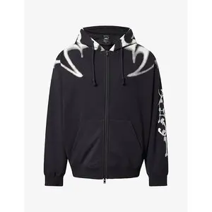 ADIDAS Y-3 Graphic-print Zip-up Cotton Hoody
