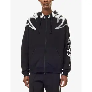 ADIDAS Y-3 Graphic-print Zip-up Cotton Hoody