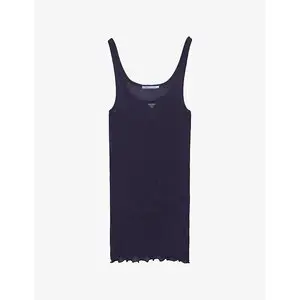 Prada Ribbed Knit Silk Tank Top