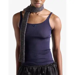 Prada Ribbed Knit Silk Tank Top