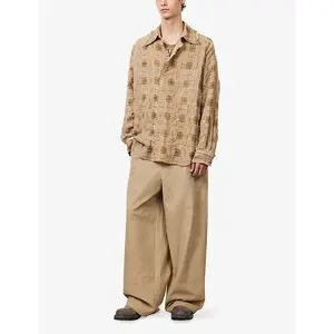 UMA WANG Tab Checked Virgin Wool-blend Shirt