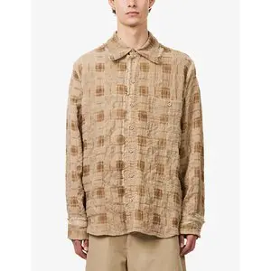 UMA WANG Tab Checked Virgin Wool-blend Shirt