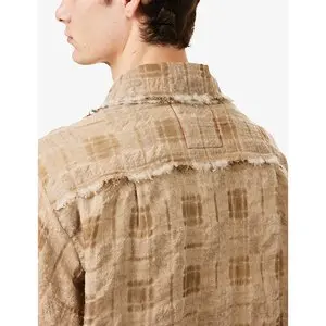 UMA WANG Tab Checked Virgin Wool-blend Shirt