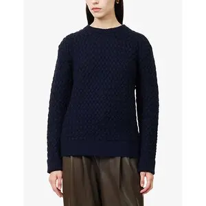 Bottega Veneta Intrecciato Wool Jumper - Midnight Blue