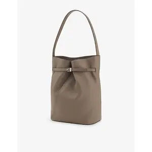 BOSS Buckle-detail Leather Bucket Bag
