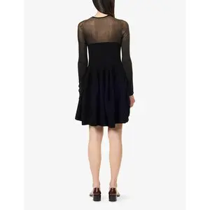 CFCL Pottery Velvet Bell-sleeve Knitted Mini Dress