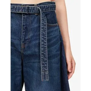 Sacai Barrel-leg High-rise Denim Jeans