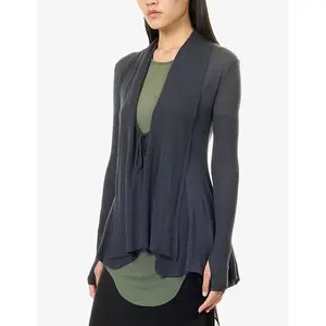 OUDE WAAG Ribbed Knitted Cardigan With Fishtail Hem
