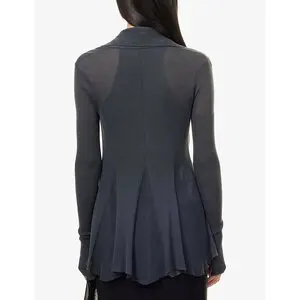 OUDE WAAG Ribbed Knitted Cardigan With Fishtail Hem