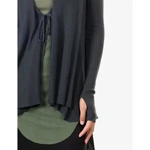 OUDE WAAG Ribbed Knitted Cardigan With Fishtail Hem