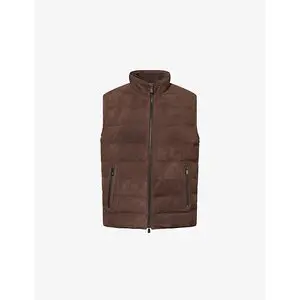 Corneliani Reversible Padded Suede Gilet - Brown