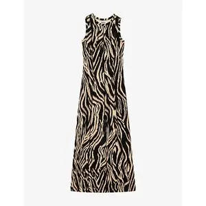 RO&ZO Zebra Print Sleeveless Stretch-jersey Maxi Dress - Multi