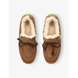 UGG Suede Slip-on Slippers With Tie Fastening