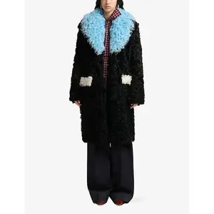 Marni Long Contrast Lamb-shearling Jacket