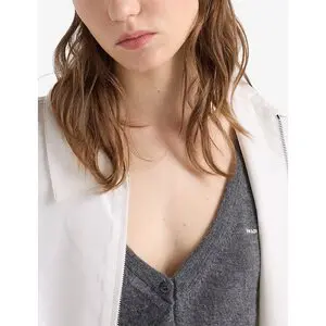 Prada Cropped Cashmere V-neck Cardigan