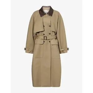 NACKIYE Nackiyé Leather-collar Cotton Trench Coat