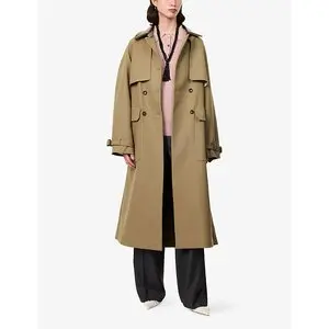 NACKIYE Nackiyé Leather-collar Cotton Trench Coat