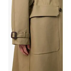 NACKIYE Nackiyé Leather-collar Cotton Trench Coat