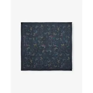Zadig&Voltaire Kerry Butterfly-print Woven Scarf - Silent
