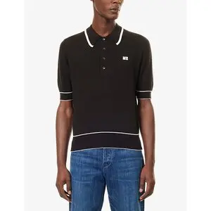 WALES BONNER Blessings Contrast-trim Wool Polo Shirt
