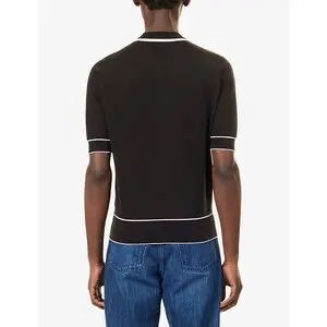 WALES BONNER Blessings Contrast-trim Wool Polo Shirt