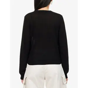 GANNI Cotton-knitted Argyle Cardigan - Black