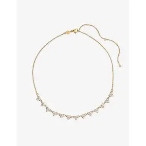 INDIGO LUNE Celina 18ct Yellow Plated Stainless Steel And Cubic Zirconia Necklace - Gold