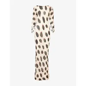 RAT AND BOA Raina Printed Crepe Maxi Dress - Brown