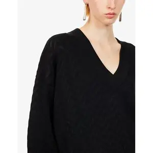 Missoni V-neck Chevron-knit Cotton-blend Jumper