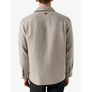 Eton Patch-pocket Linen-blend Shirt Jacket