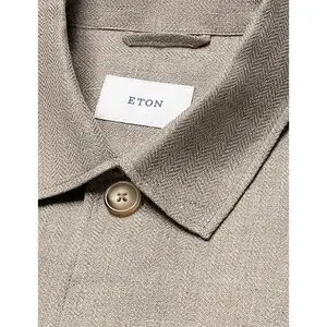 Eton Patch-pocket Linen-blend Shirt Jacket
