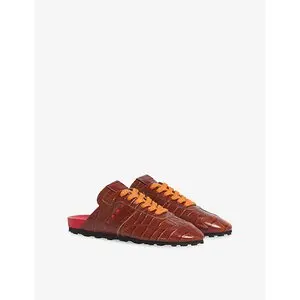 Marni Croc-effect Leather Trainer Mules