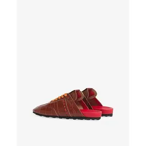 Marni Croc-effect Leather Trainer Mules