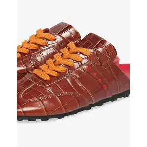 Marni Croc-effect Leather Trainer Mules
