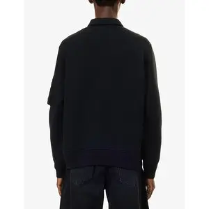 Sacai Patch-pocket 1/4 Zip Cotton-blend Sweatshirt