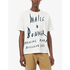 WALES BONNER Raga Text-print Cotton T-shirt