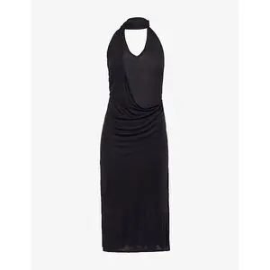BELLE ANNA Duo Halterneck Wool-blend Midi Dress