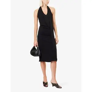 BELLE ANNA Duo Halterneck Wool-blend Midi Dress