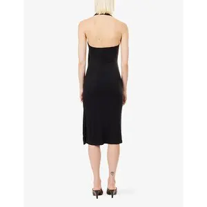 BELLE ANNA Duo Halterneck Wool-blend Midi Dress
