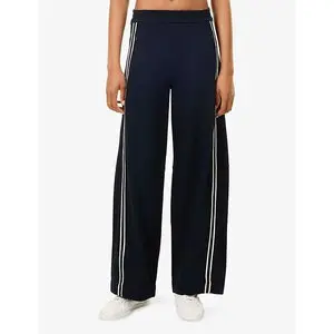 ME+EM Side-stripe Barrel-leg Jersey Trousers