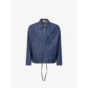 Loewe Anagram Embroidered Denim Jacket - Denim Blue