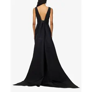 Carolina Herrera Column Bow-embellished Crepe Maxi Dress