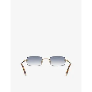 Miu Miu Rectangle Frame Metal Sunglasses - Gold