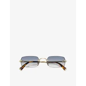 Miu Miu Rectangle Frame Metal Sunglasses - Gold