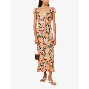 Rixo Cathy Printed Woven Midi Dress