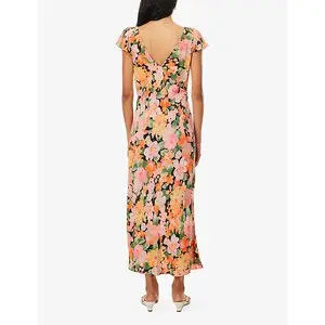 Rixo Cathy Printed Woven Midi Dress
